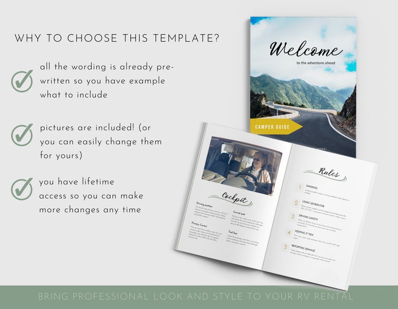 RV Rental Welcome Book Template Camper Rental Guidebook - Etsy