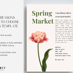 Sunflower Editable Flyer for Spring and Summer Market, Local Event ...