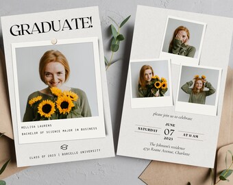 Graduation 2023 Template Announcement Invitation Card Custom Class of ...