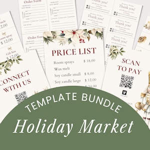 Holiday Craft Fair Sign Bundle, Custom Seasonal Market Signage, Winter ...