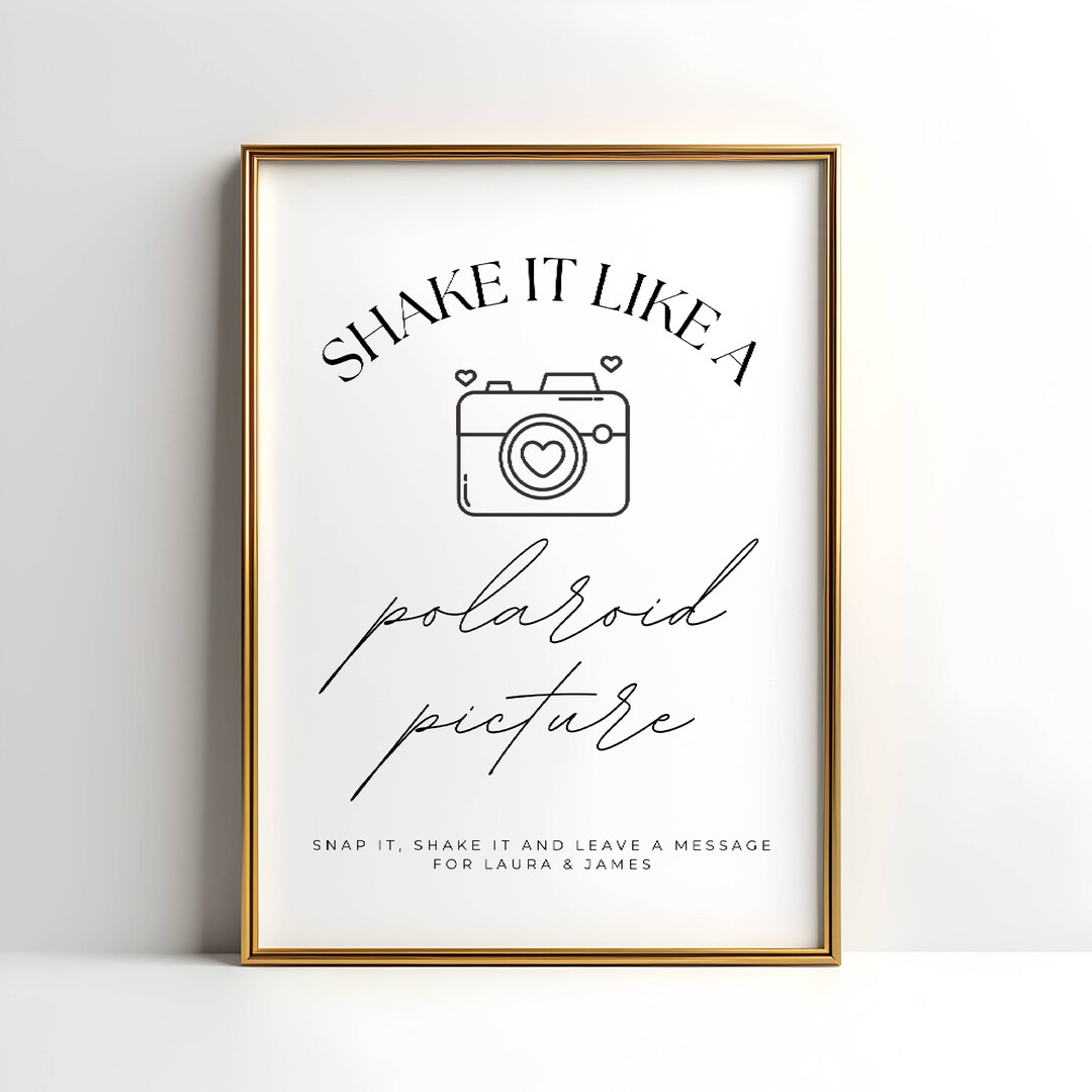 Shake It Like a Polaroid Picture - Guestbook Sign Template: Minimalist ...