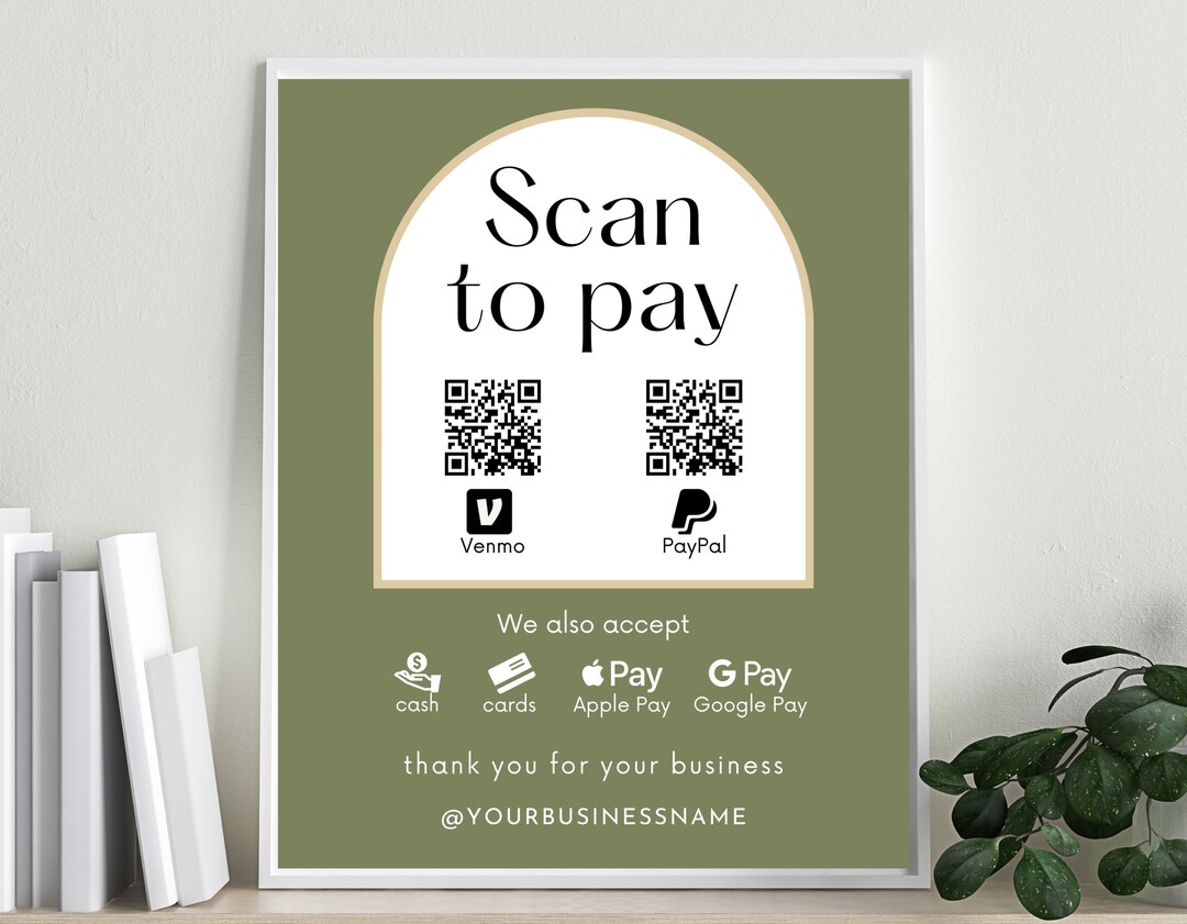 Contactless Payment Sign for Craft Show, Local Market San to Pay Sign ...