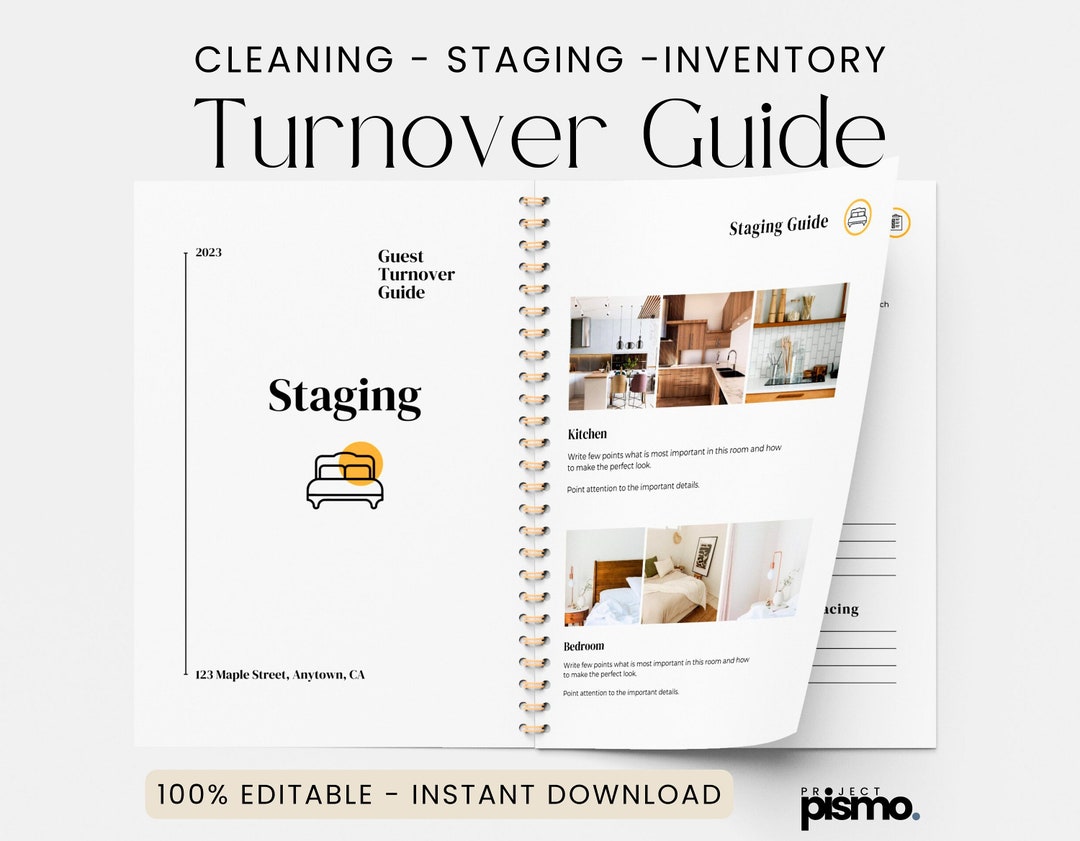 Airbnb Guest Turnover Binder Template, Checklist Template, Cleaning ...
