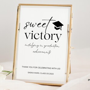 Sweet Victory Dessert Bar Sign for Graduation Party, Printable Editable ...