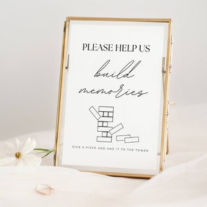 Wedding Jenga Game Sign Simple Jenga Guestbook Sign Jenga Piece With ...