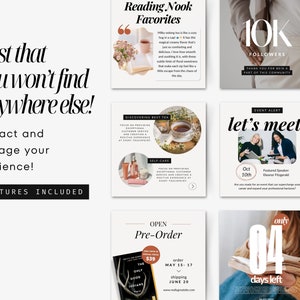 Social Media Templates for Authors, Canva Templates for Instagram Post ...