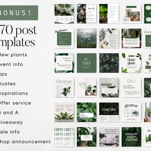 Plant Shop Signs Bundle Vendor Plant Business Template Garden Social ...