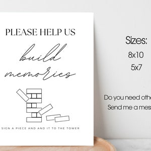 Wedding Jenga Guestbook Sign: 'help Us Build Memories' (printable) - Etsy