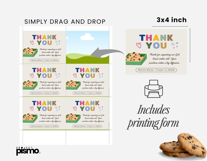 Girl Scouts Thank You Card, Canva Editable Template, Girl Scouts ...