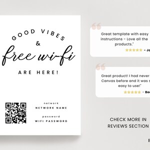 Printable QR Code Wifi Password Sign, Scan to Connect, Free Wi-fi Sign ...
