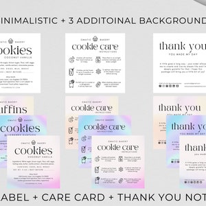 Editable Cookie Label Card Canva Template, Cookie Card Template ...