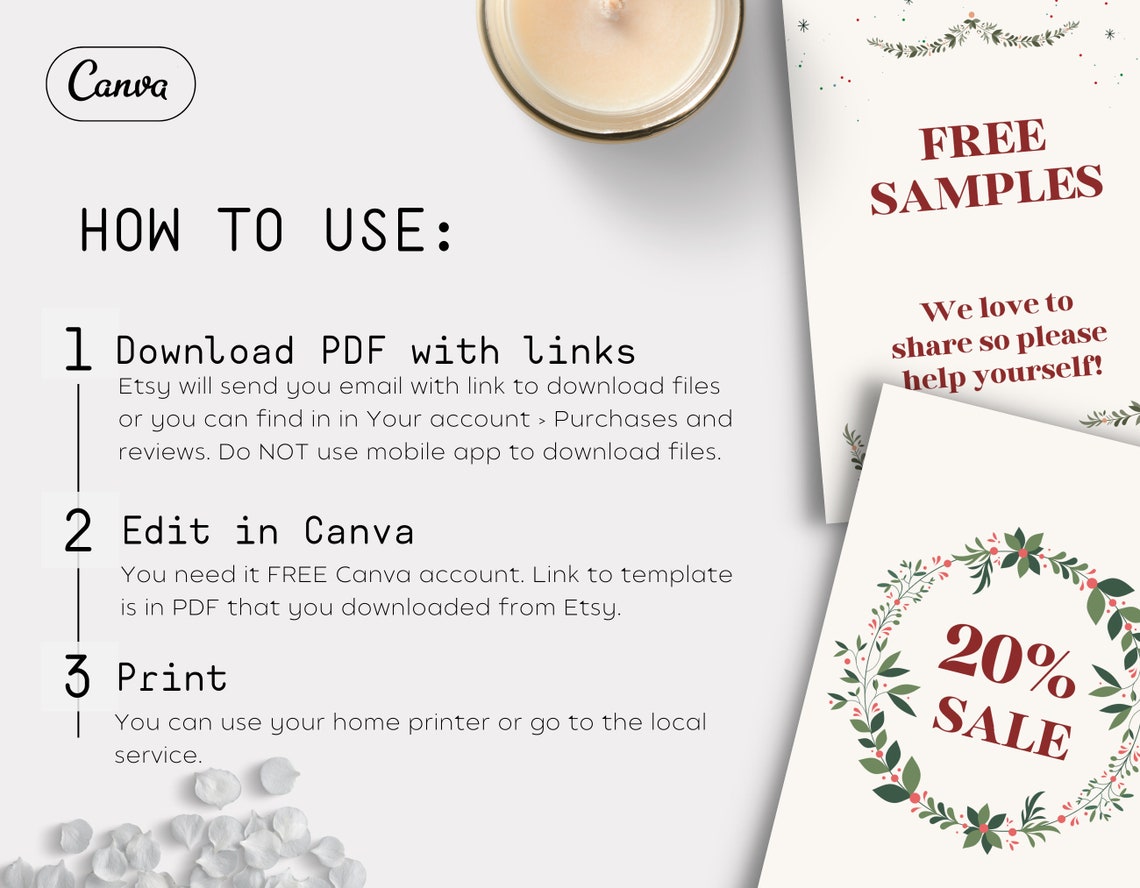 Craft Fair Display Signs Template for Holiday Market Show - Etsy