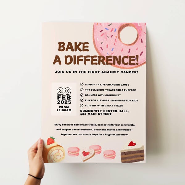 Cake Sale Poster Template - Etsy UK