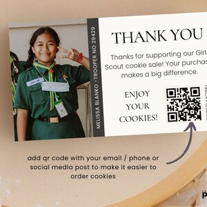 Girl Scout Cookie Sales Business Card, Editable Template With Photo and ...