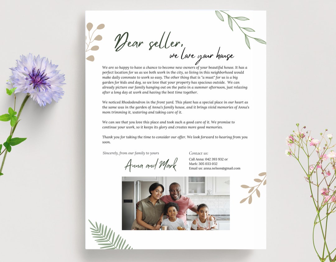 Home Buyer Letter - Editable Template, Buying Home Letter to Seller ...