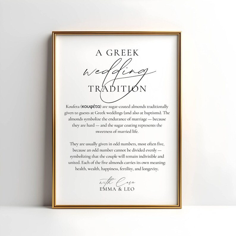 Minimal Greek Koufeta Table Sign, Editable Canva Template, Elegant ...