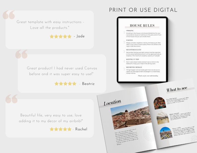 Airbnb Setup Bundle Simple Welcome Book and Signs Template - Etsy
