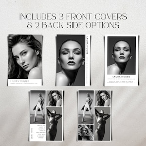 Model Comp Card Template, Modeling Zed Card, Fashion Resume Photo Card ...