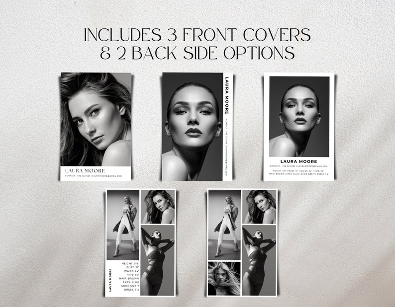 Model Comp Card Template, Modeling Zed Card, Fashion Resume Photo Card ...