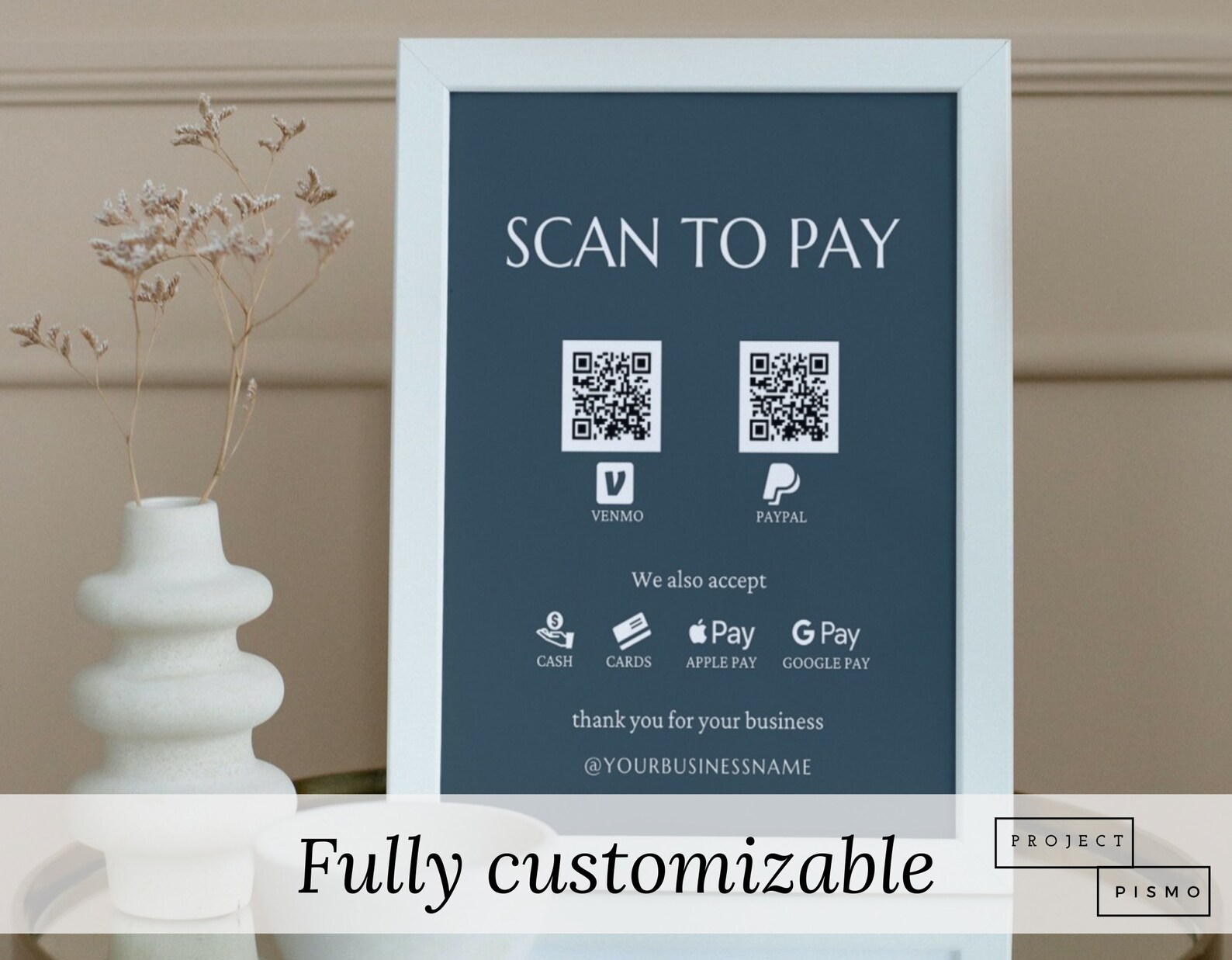 Scan to Pay Template With Qr Code for Cashless Payments on Vendor ...