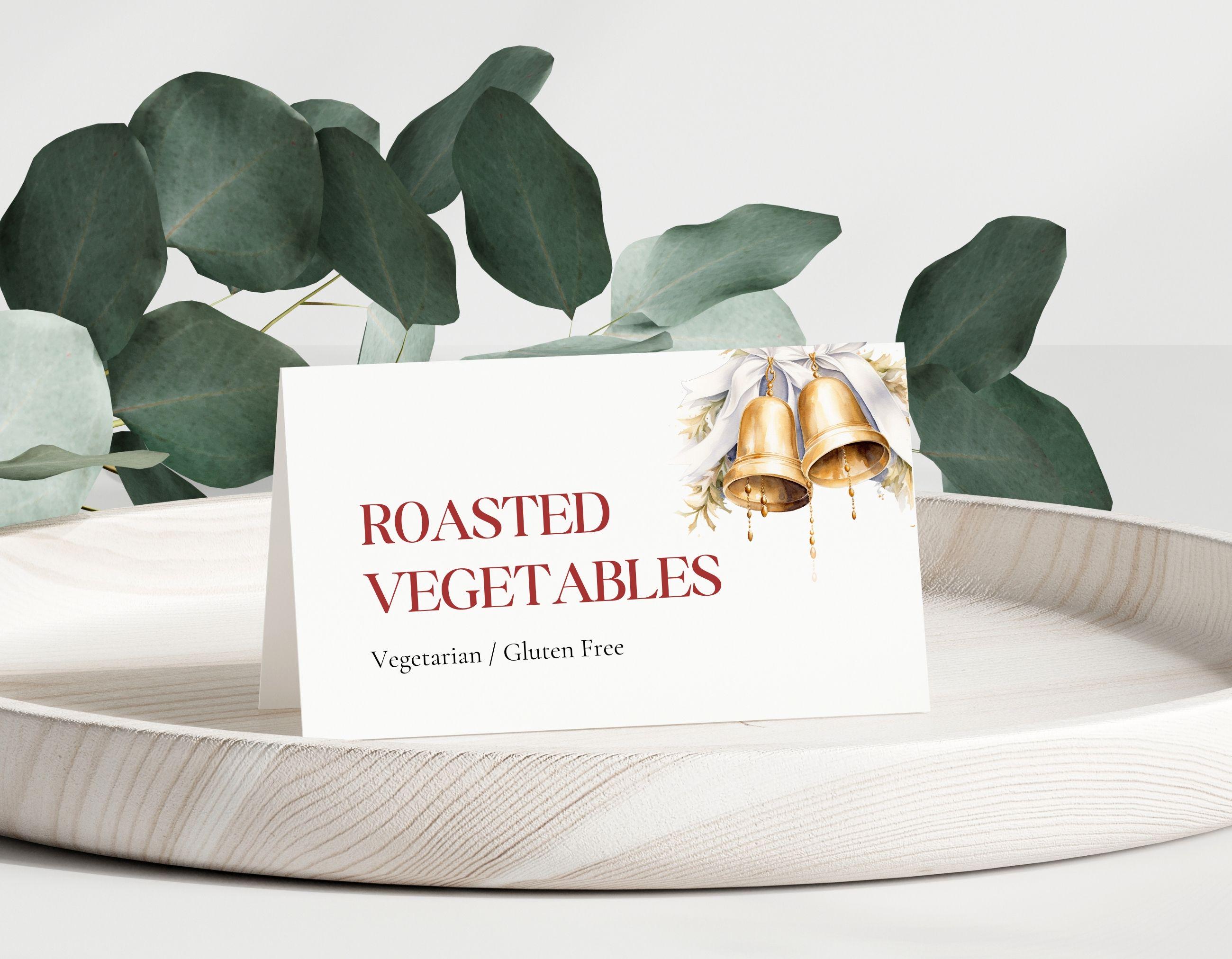 Editable Christmas Food Labels Printable – Elegant Golden Bell, Holiday ...