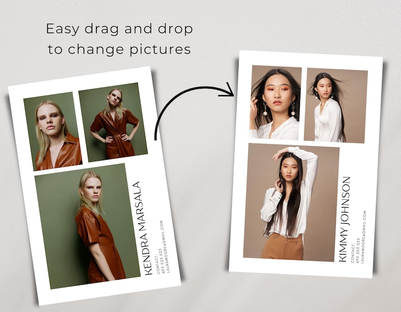 Editable Model Comp Card Template: Fashion Z Card (5.5x8.5) (canva) - Etsy