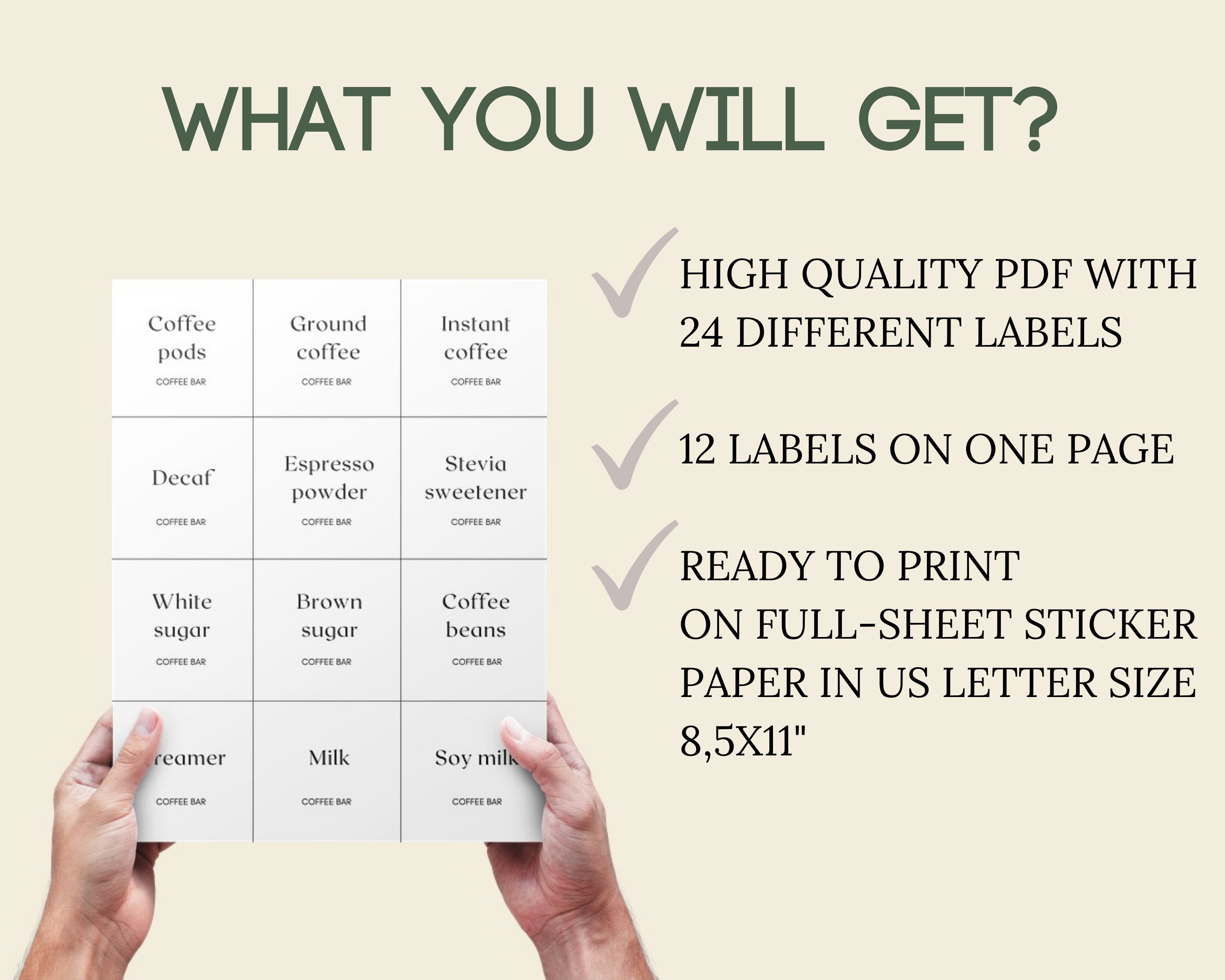 Coffee Bar Labels Coffee Station Stickers for Containers | Etsy