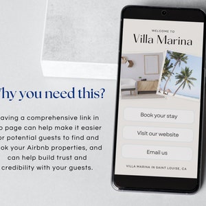 Instagram Link in Bio Page for Airbnb, Canva Template, Ocean Rental ...