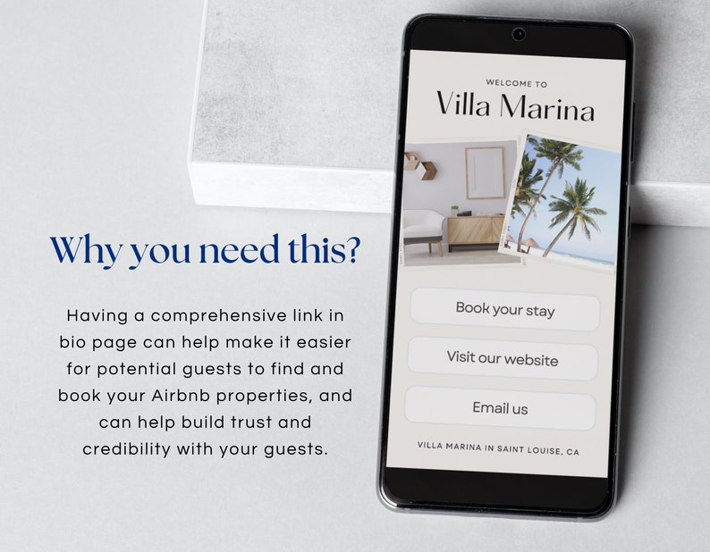 Instagram Link in Bio Page for Airbnb Canva Template Ocean - Etsy