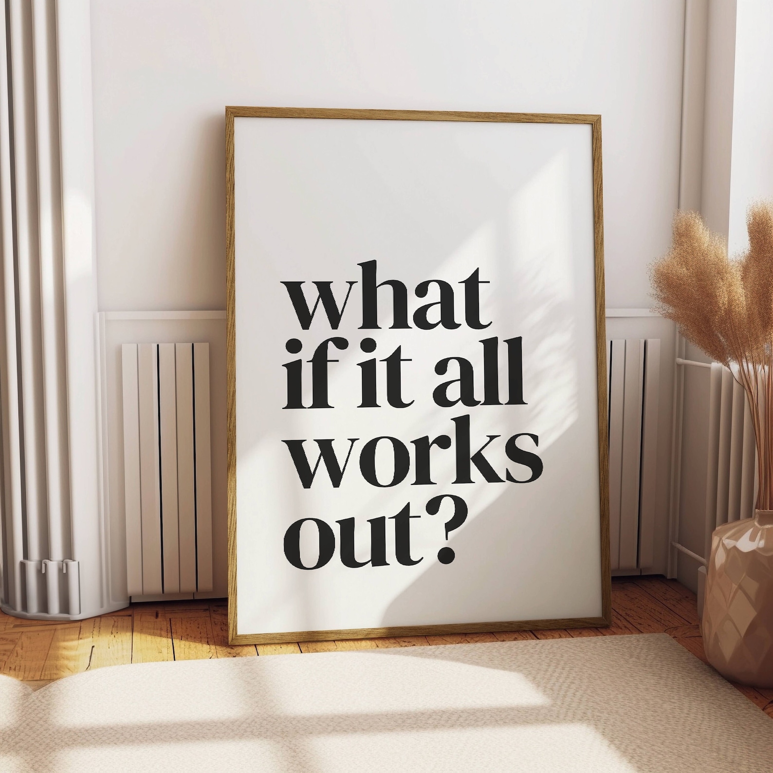 What If It All Works Out - Typography Poster, Positive Affirmation ...