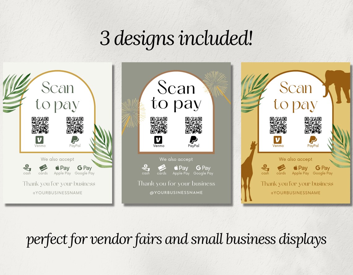 Scan to Pay Sign Printable Poster for Contactless Payments - Etsy