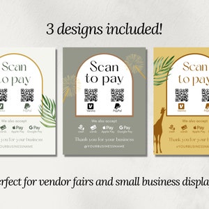 Scan to Pay Sign, Printable Poster for Contactless Payments, Qr Code ...