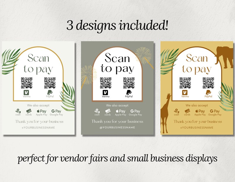 Scan to Pay Sign Printable Poster for Contactless Payments - Etsy