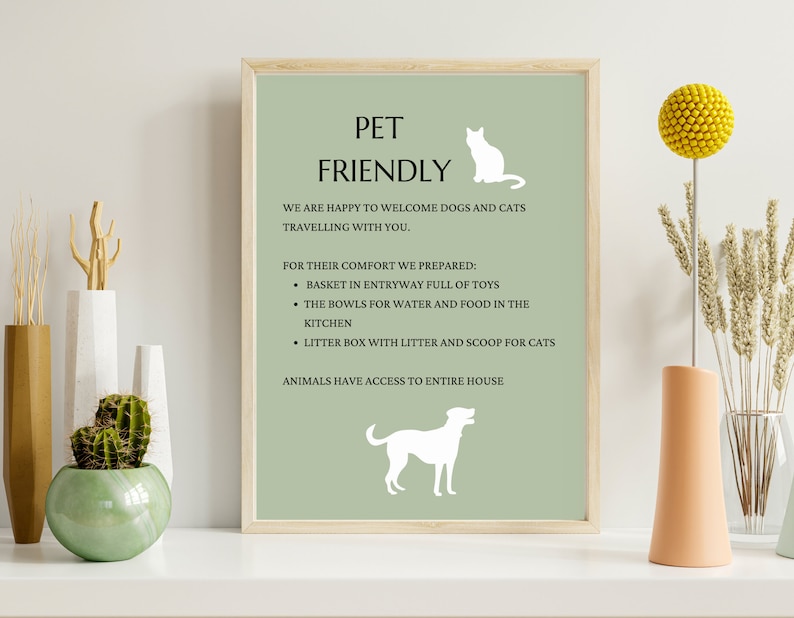 Pet Rules Sign: Airbnb Welcome Poster (digital Download) - Etsy