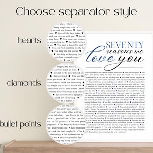 70 Reasons We Love You - Printable Poster That is a Great Last Minute ...