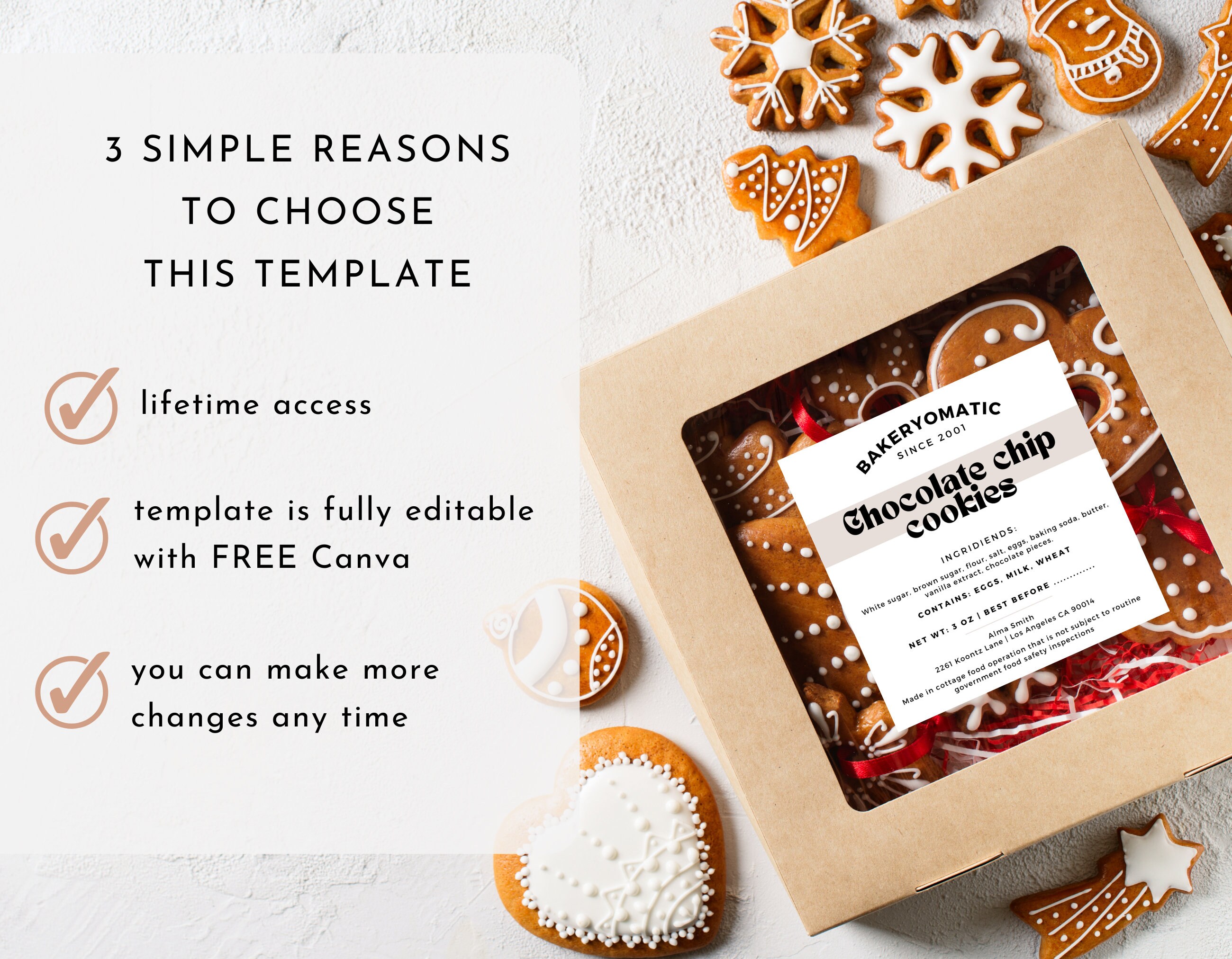 Cottage Law Labels Template, Custom Home Bakery Stickers, Cookie ...