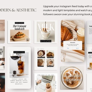 Cafe Instagram Post & Stories Template Bundle, Editable Coffee Shop ...