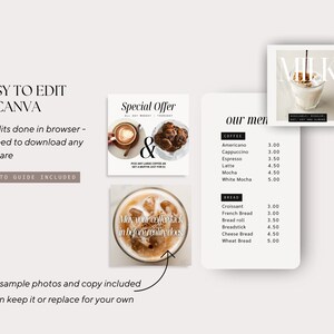 Cafe Instagram Post & Stories Template Bundle, Editable Coffee Shop ...