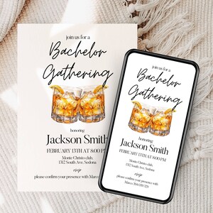 Bachelor Party Invitation Template, Modern Minimalist Bachelor Invite ...