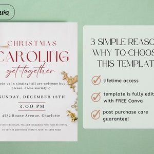 Christmas Carol Party Invite, Christmas Caroling Invitation, Xmas Choir ...