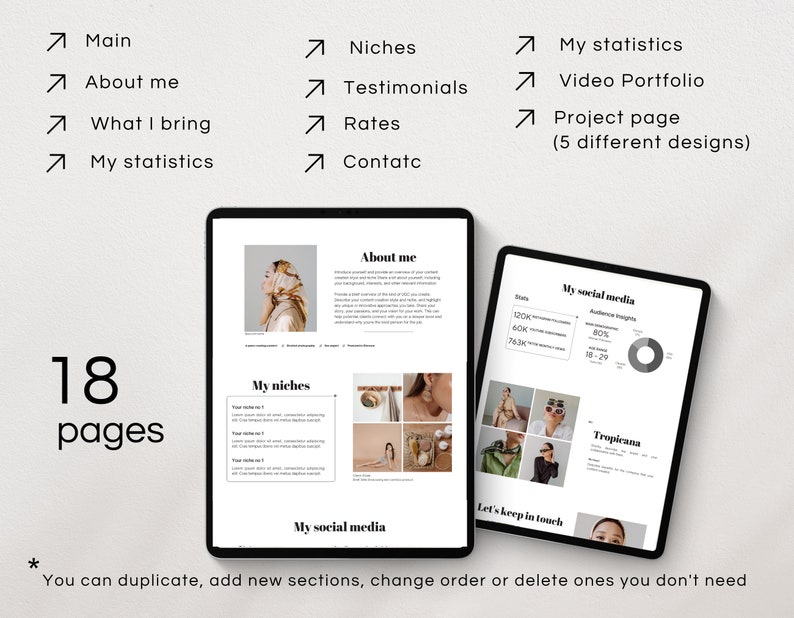 UGC Portfolio Template for Micro Influencer Media Kit Content - Etsy