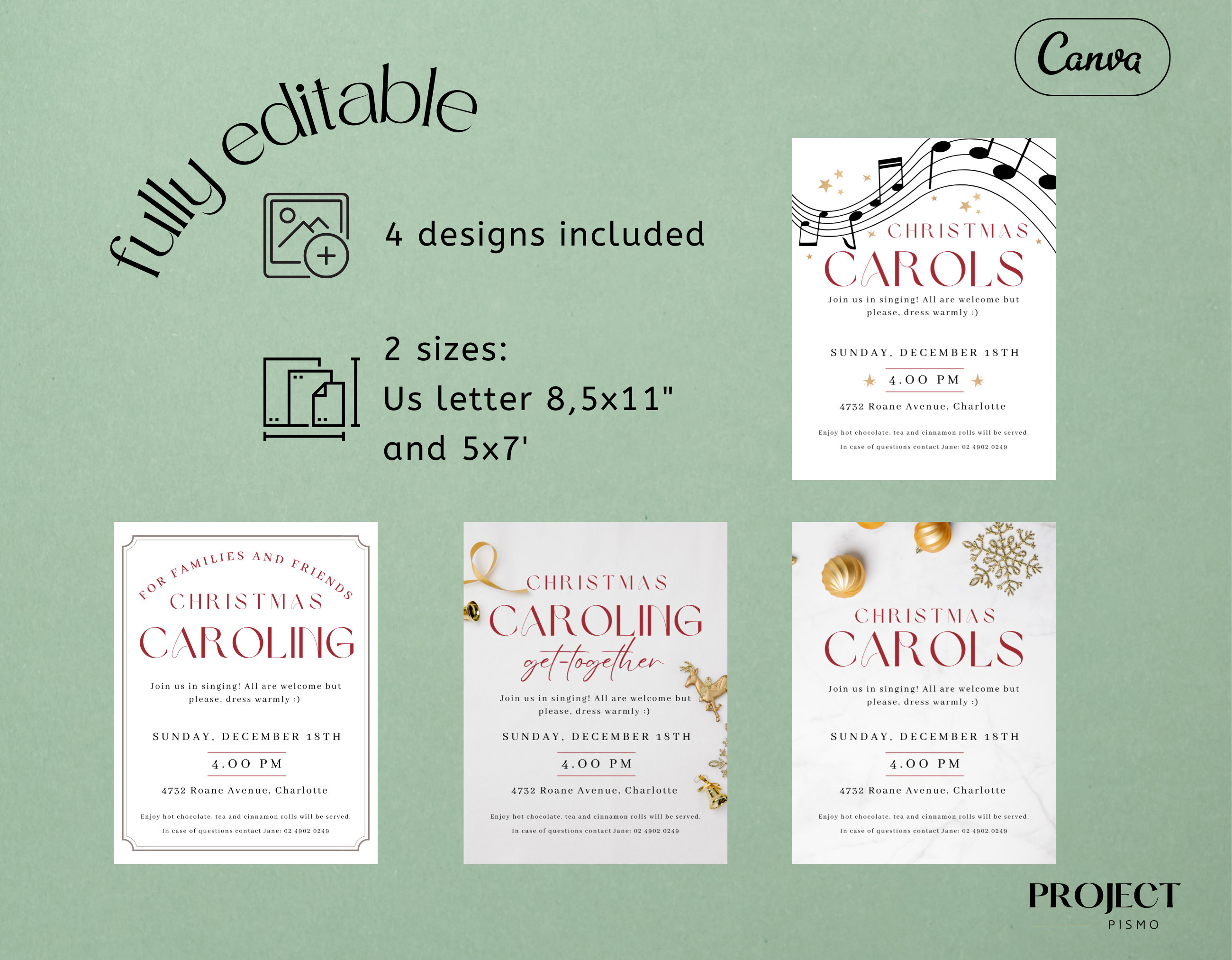 Christmas Carol Party Invite, Christmas Caroling Invitation, Xmas Choir ...
