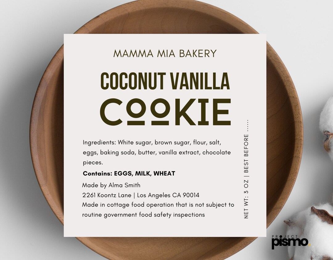 Cute Modern Labels for Home Bakery, Home Baking Business, Food Labels ...