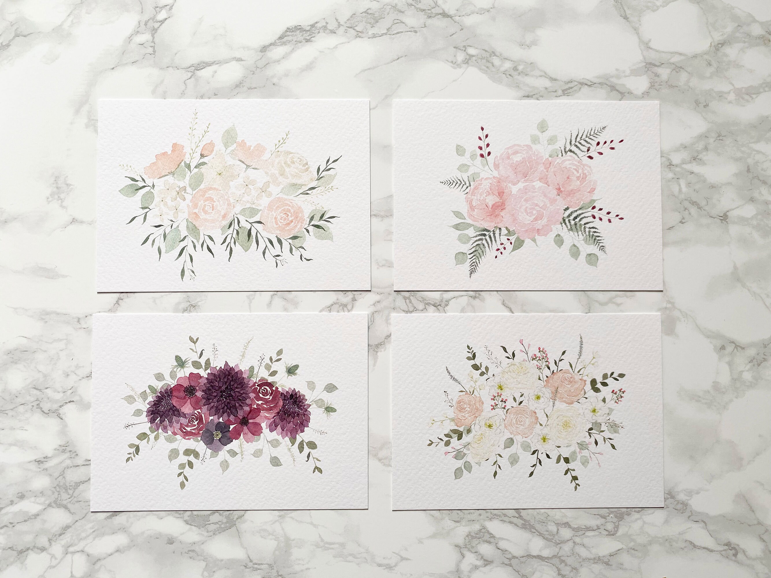 Floral Watercolour Postcards A6 size Pick and Mix Designs Flower Design ...