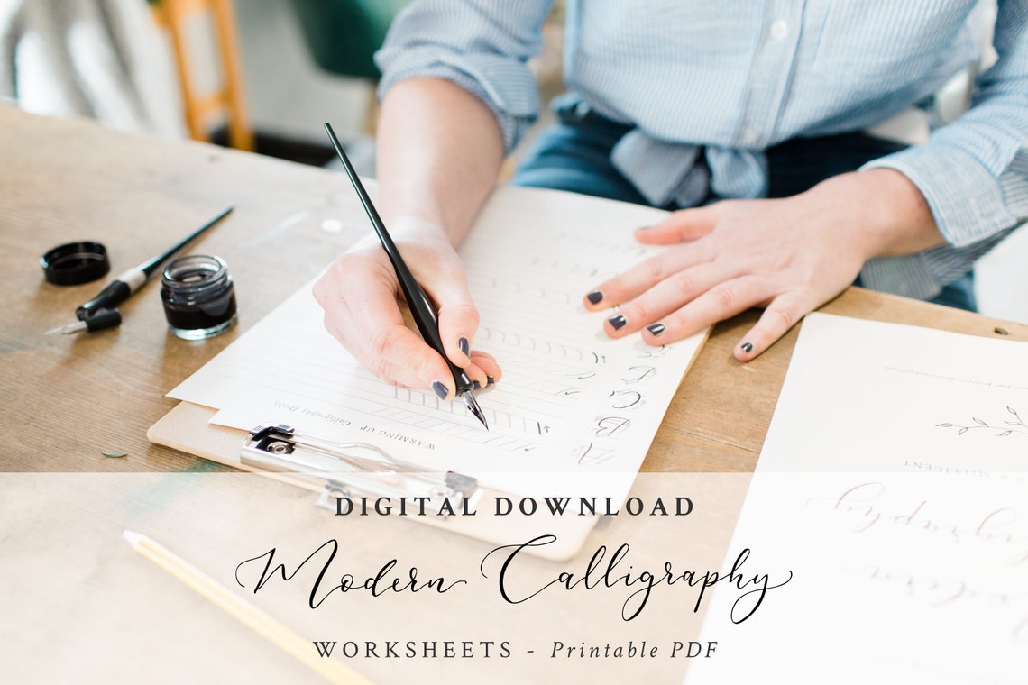 Printable Calligraphy Worksheets for Beginners - Dip Pen Calligraphy ...