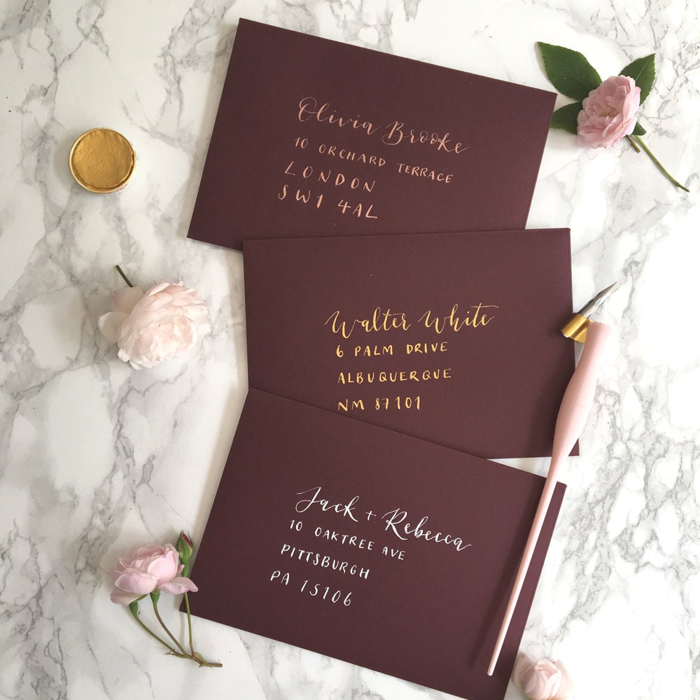 Calligraphy Envelope Addressing / C6 Envelopes / Choice of Colours ...