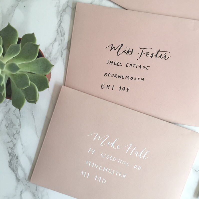 Calligraphy Envelope Addressing / C6 Envelopes / Choice of Colours ...