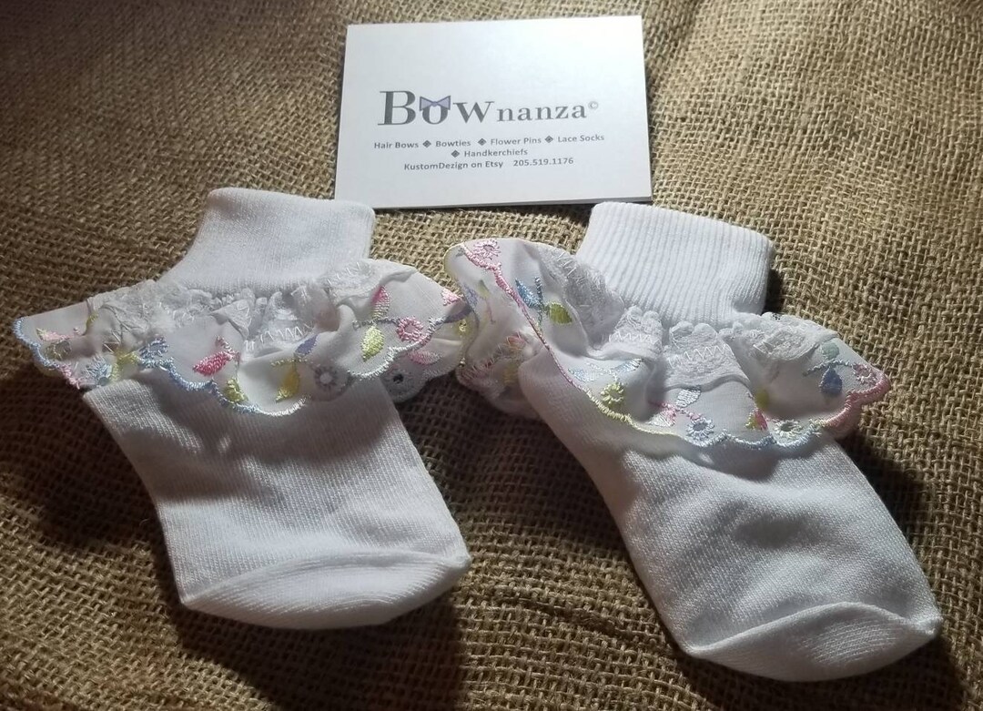 Little Girls | Girls | Infant |toddler Cuffed White Ruffled Cotton ...