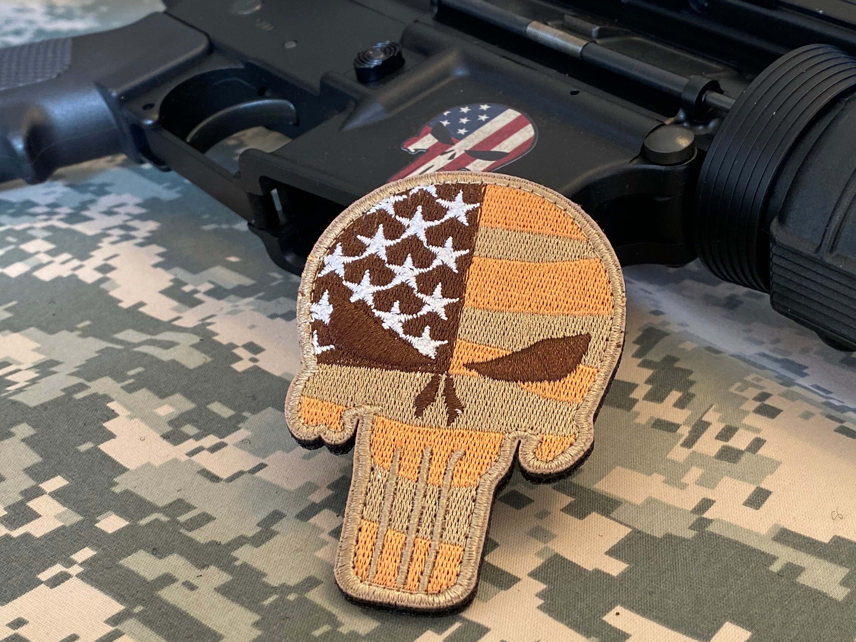 Tactical Operator Contractor Military Hat With Punisher Skull - Camo ...