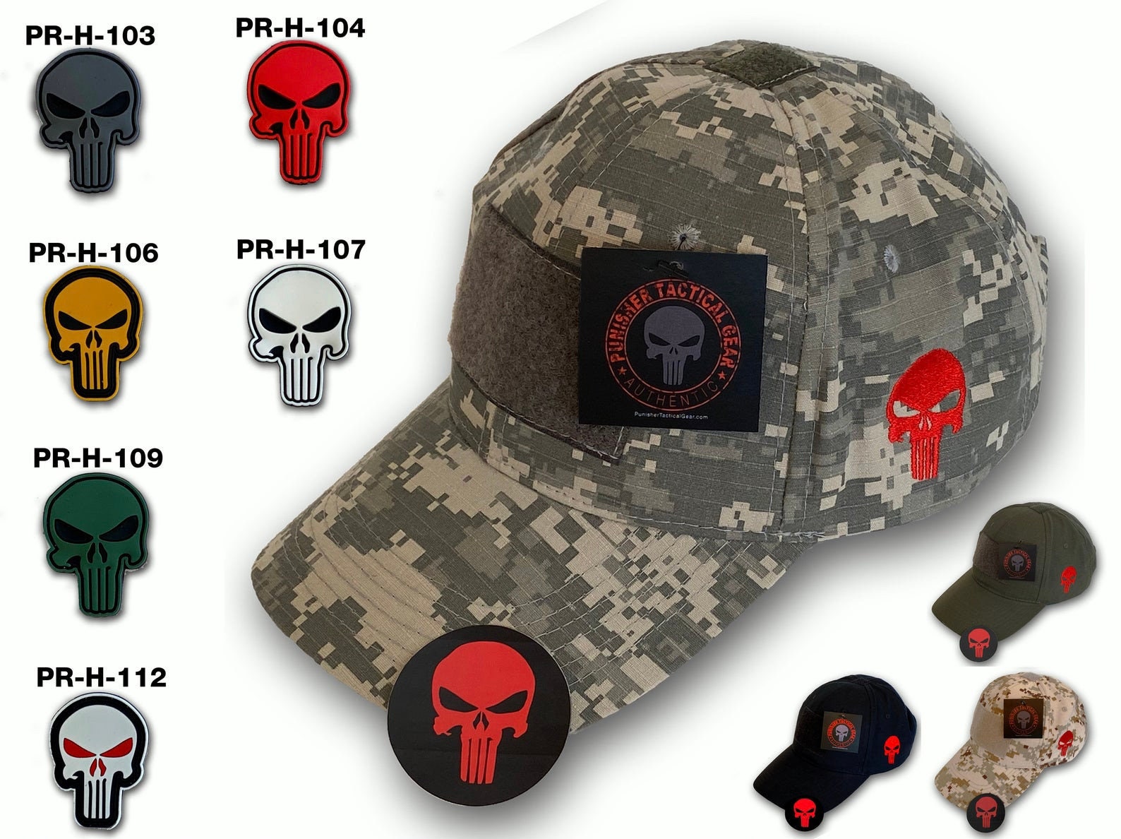 Tactical Operator Contractor Military Hat With Punisher Skull - Camo ...